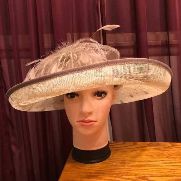 Accessories | Purple Feather Straw Hat | Poshmark